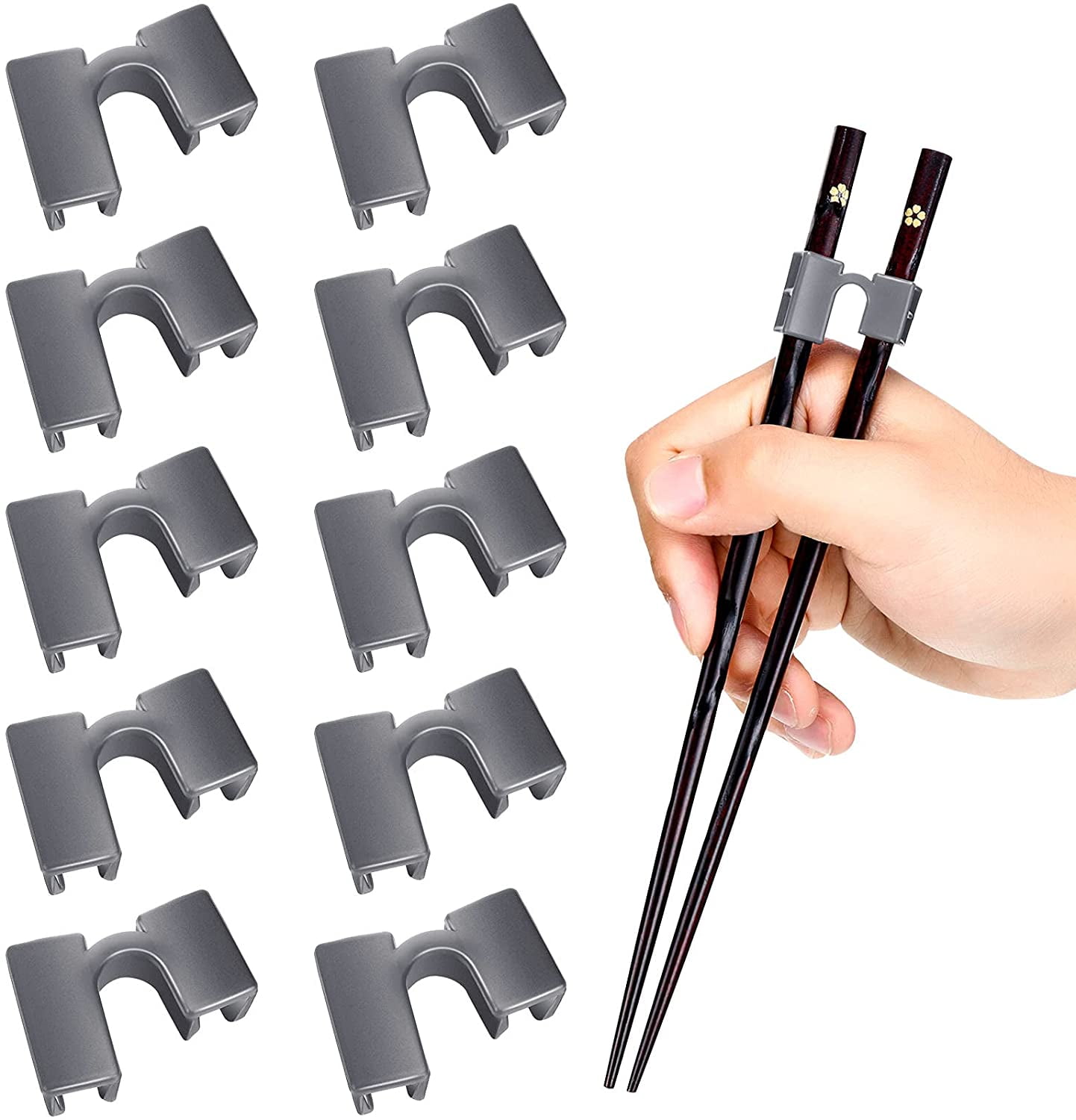 TACYKIBD 10 Pieces Chopstick Helper Training Chopsticks Connector ...