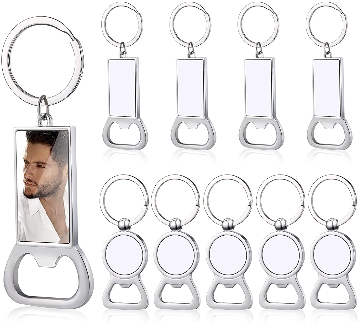 TACYKIBD 10 Pieces Sublimation Blank Keychains Sublimation Metal Blank ...