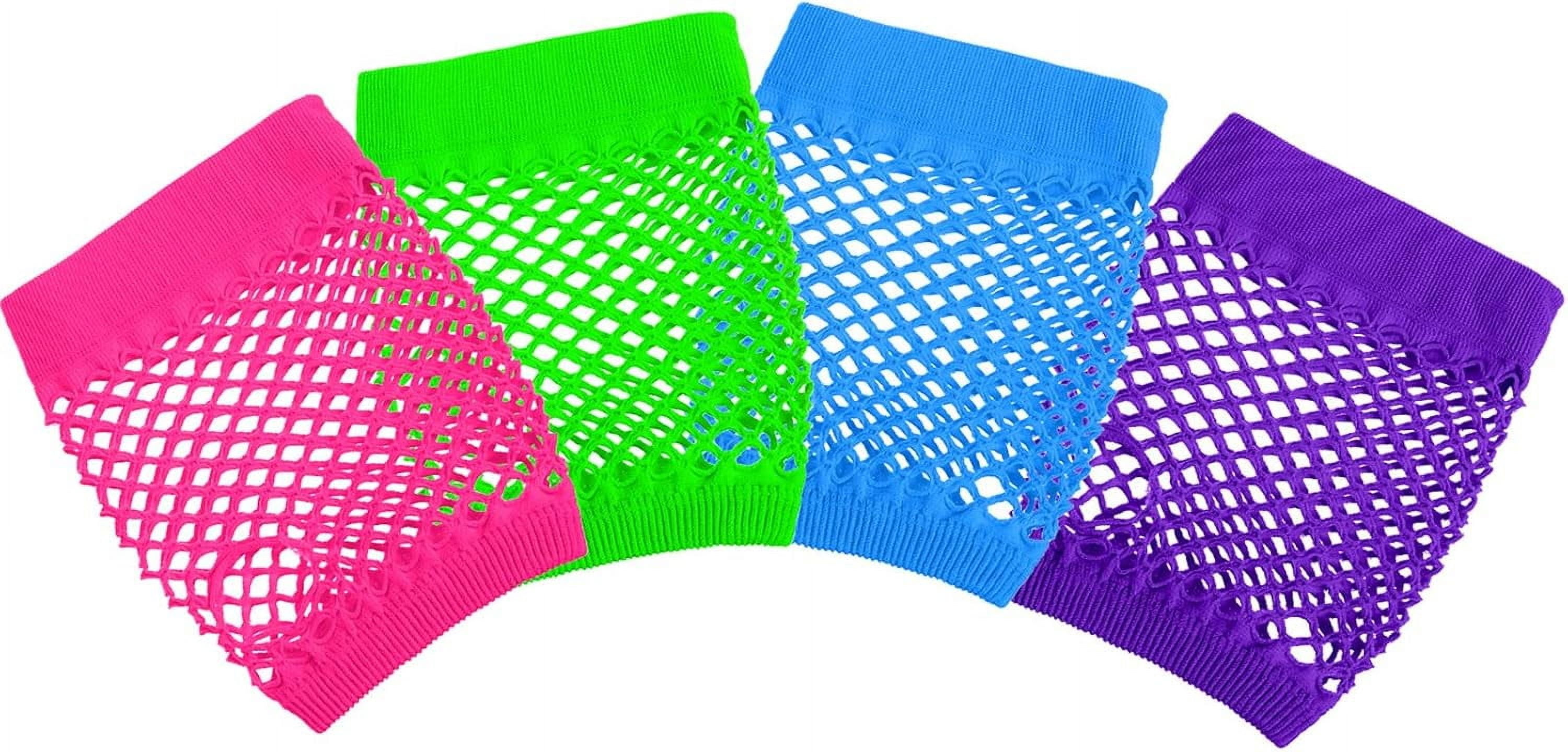 TACYKIBD 12 Pairs Neon Fingerless Fishnet Gloves for Women and Girls ...