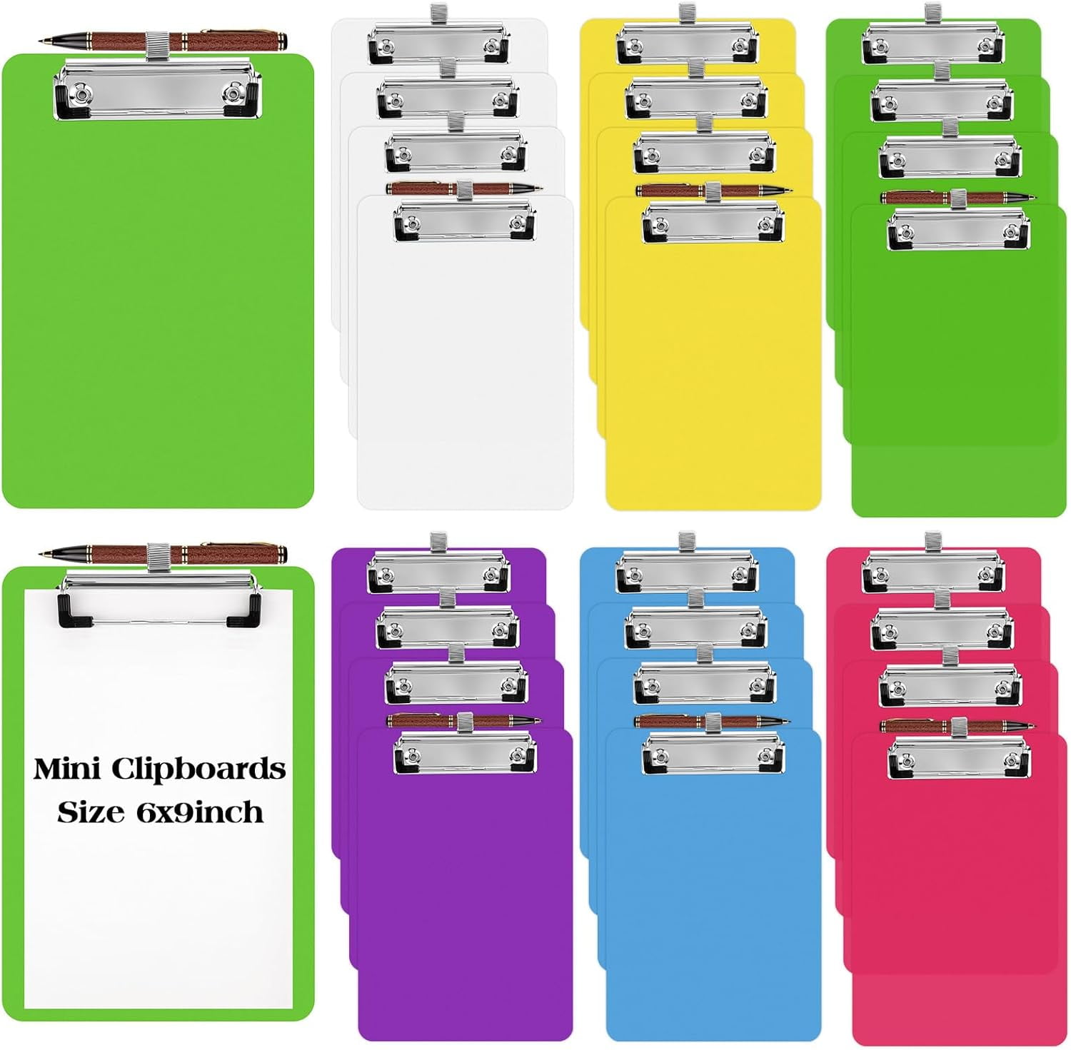 ‎TACYKIBD 12 Pcs Small Clipboards 6x9 with Pen Holder A5 Memo Clip ...