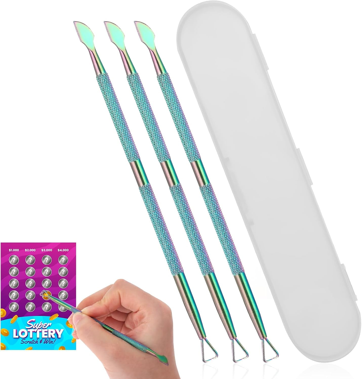 ‎TACYKIBD 3PCS Lottery Ticket Scratcher Tool, Metal Lottery Scratcher ...