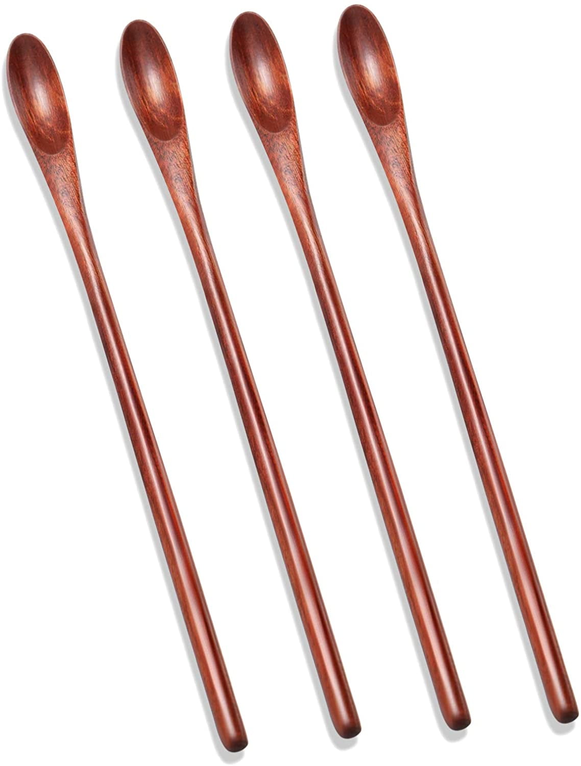 ‎TACYKIBD 4 Pieces Wooden Coffee Mixing Spoons Long Handle Cocktail ...