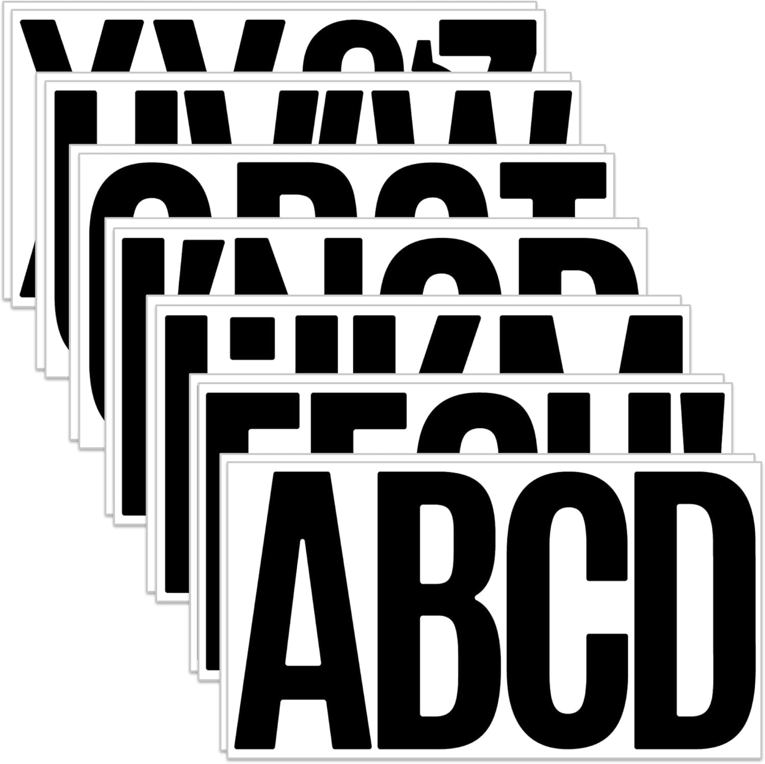 ‎TACYKIBD 6 Inch Black Large Letter Stickers,14 Sheets 76 Pcs Big Vinyl ...