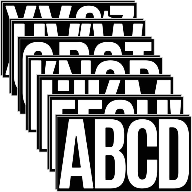 ‎TACYKIBD 6 Inch White Large Letter Stickers,14 Sheets 76 Pcs Big Vinyl ...