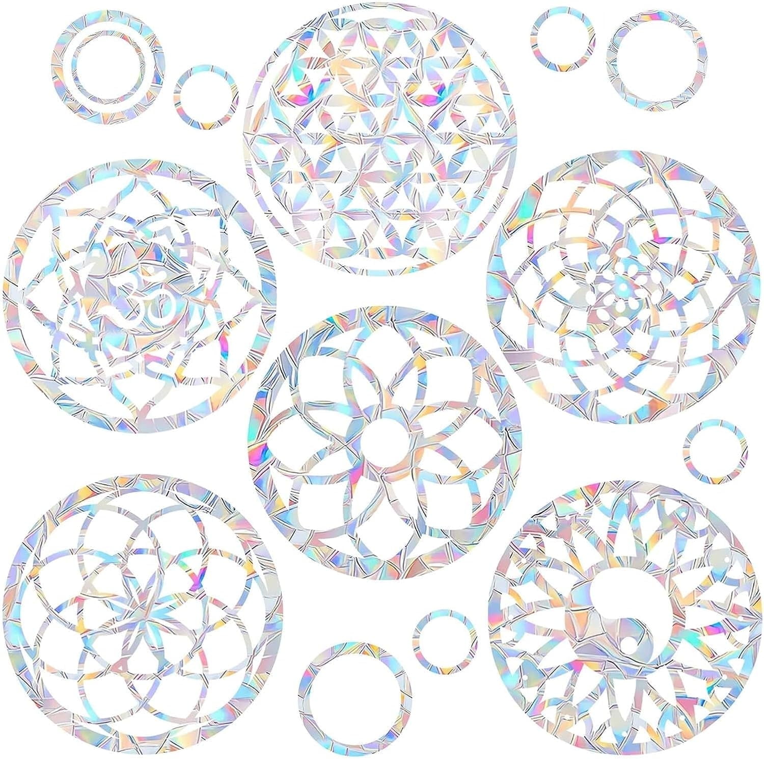 ‎TACYKIBD Mandala Window Clings Anti-Collision Window Decals to Save ...