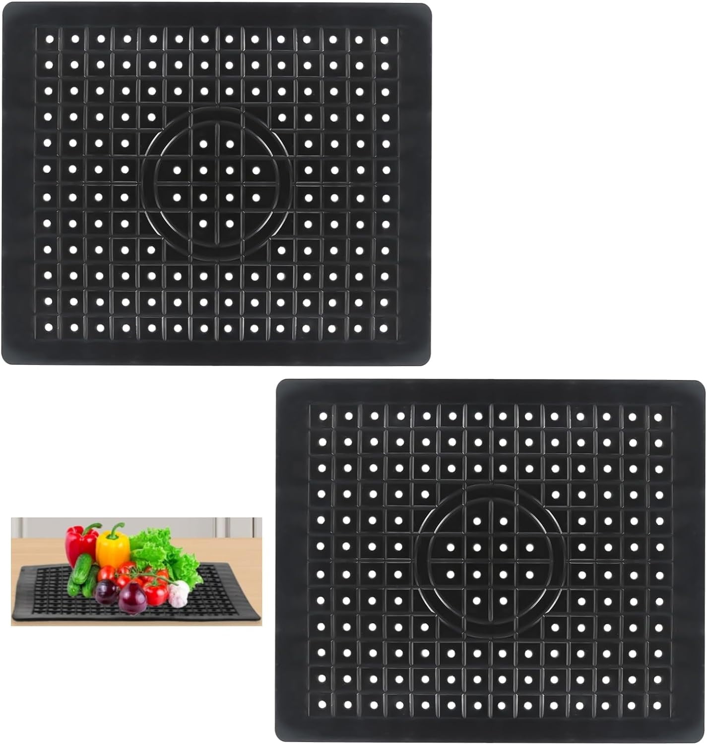 ‎TACYKIBD Pack of 2 Sink Inserts Rubber 31.4 x 26 cm Sink Mat Sink Mat ...