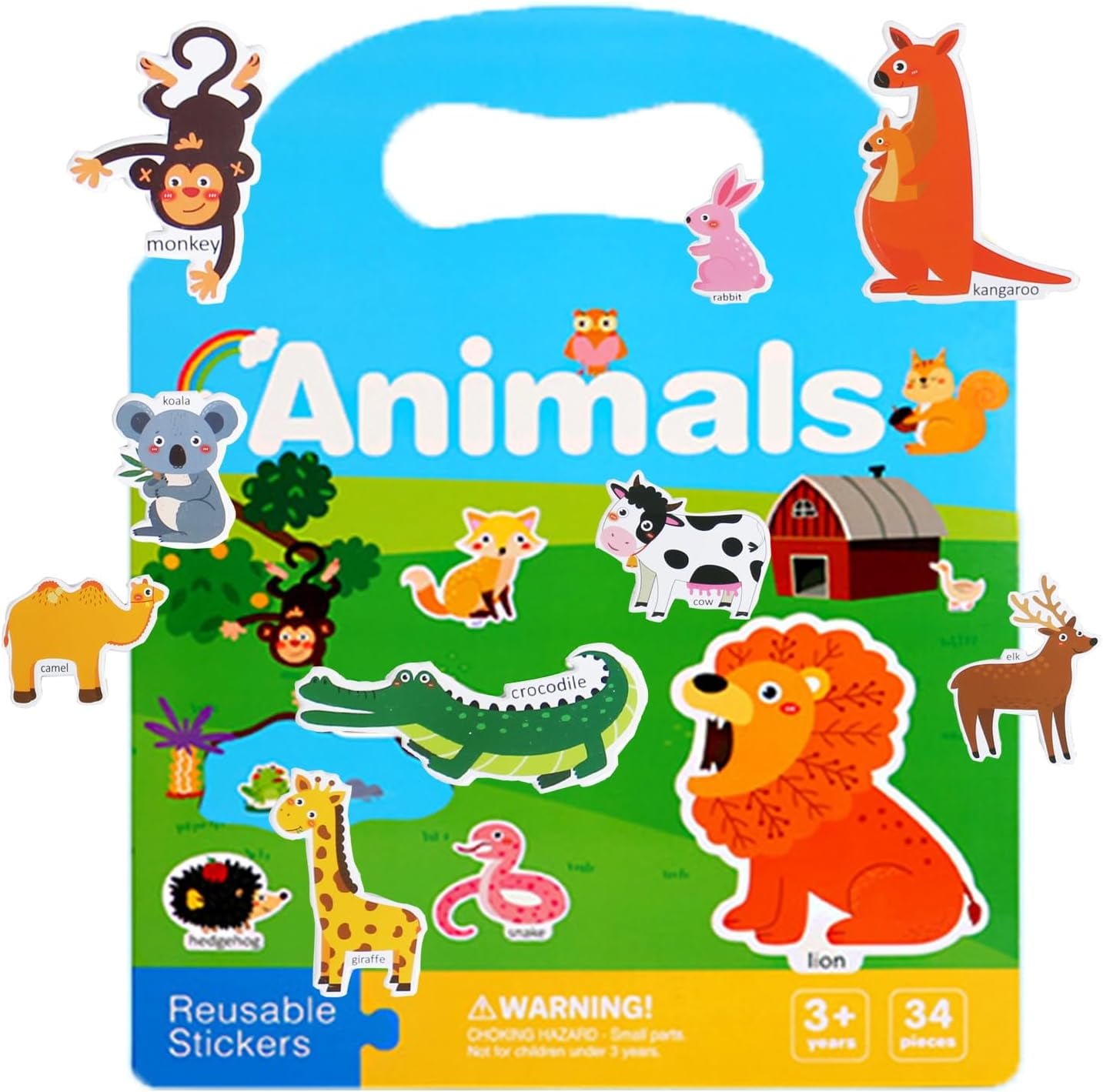 ‎TACYKIBD Reusable Sticker Books for Toddlers 2-4 Years, Animals Themed ...