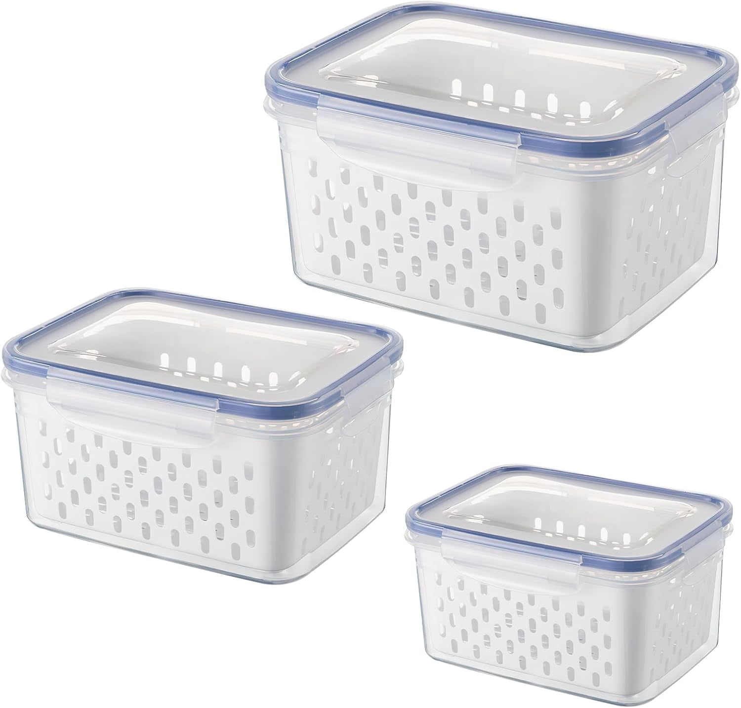 ‎TACYKIBD Set of 3 Storage Boxes, Food Storage Containers for Fridge ...