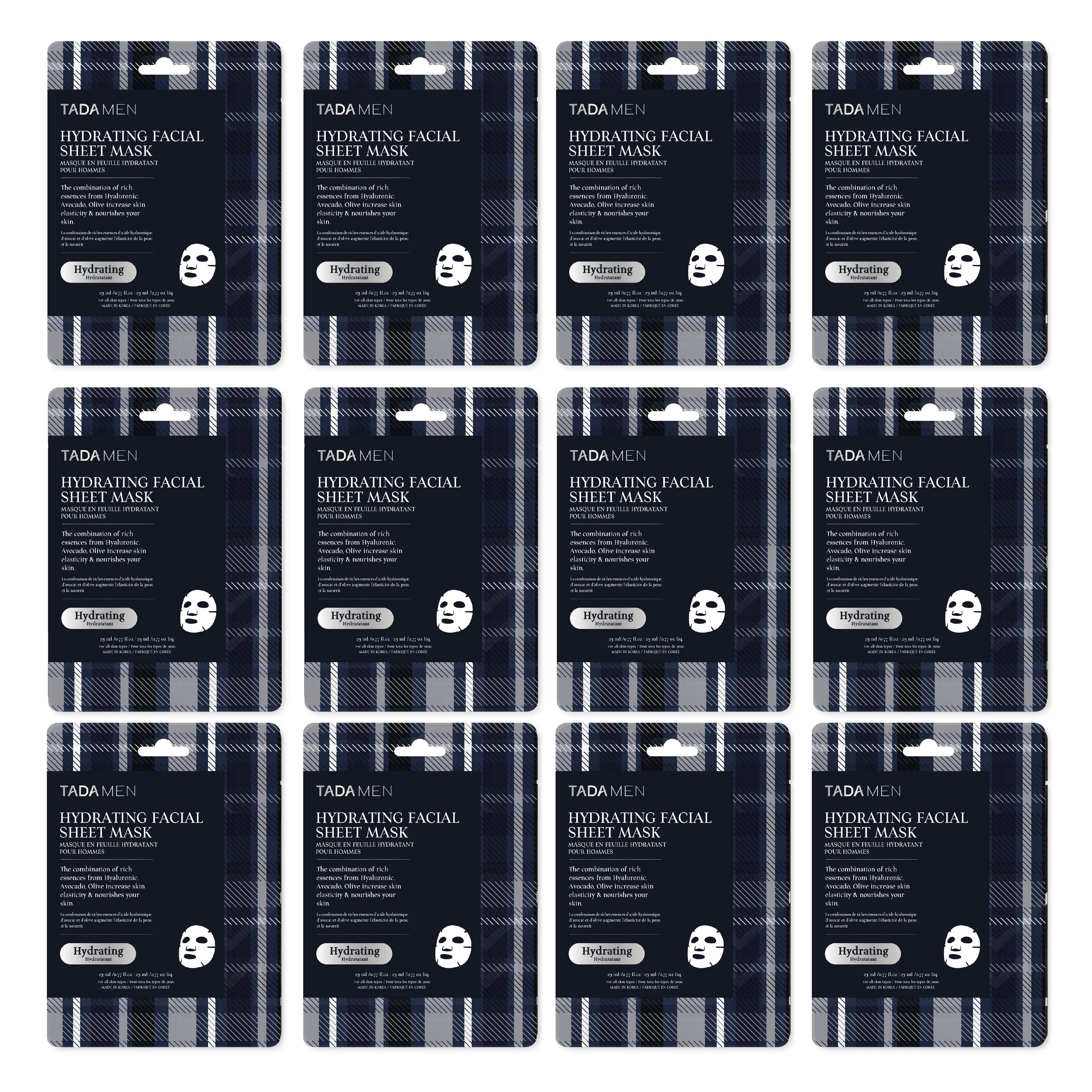 TADA Men 12PK Skin Care for Men, Face Masks Bulk, Korean Face Sheet ...