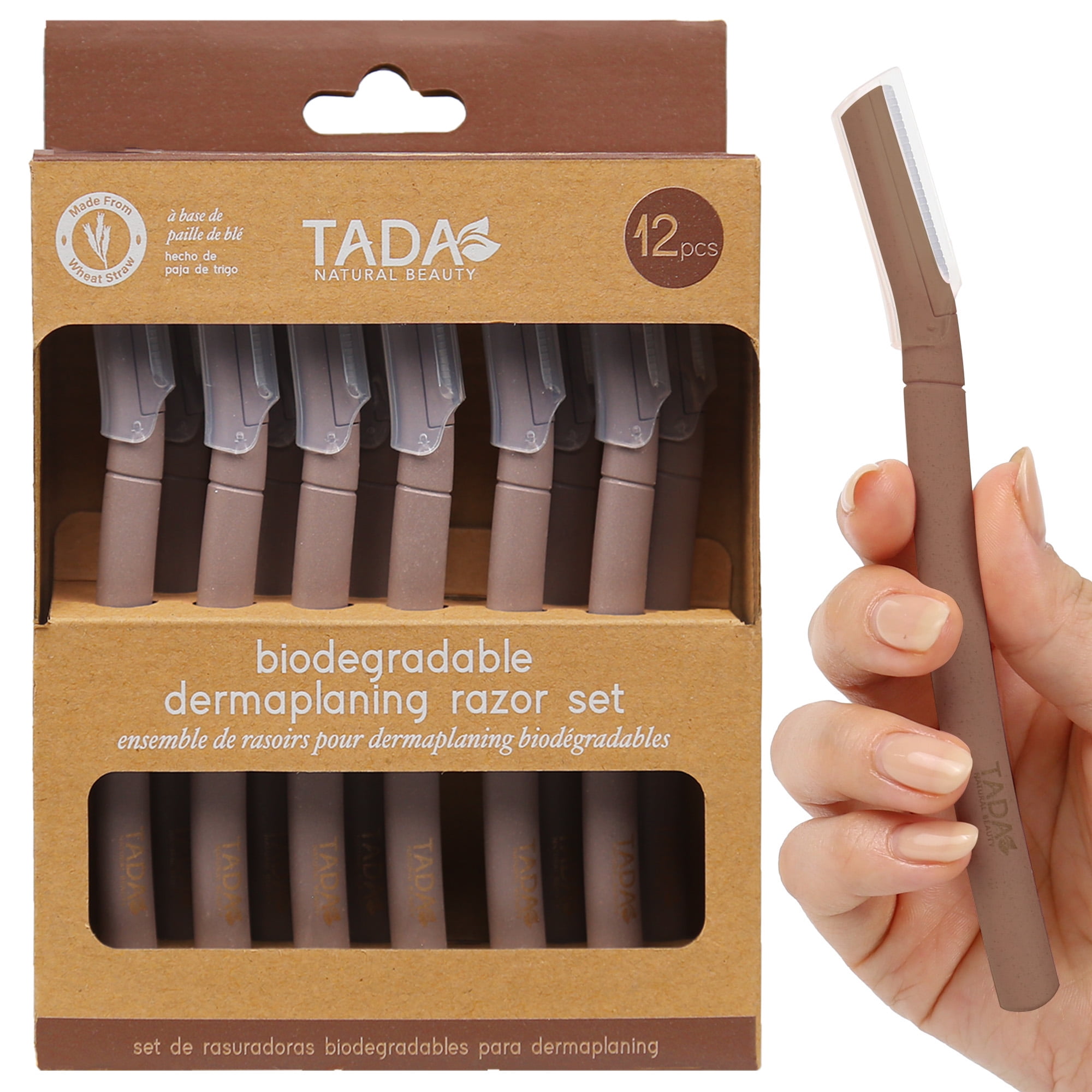 TADA Natural Beauty 12PK Manual Dermaplaning Razor with Precision Cover ...