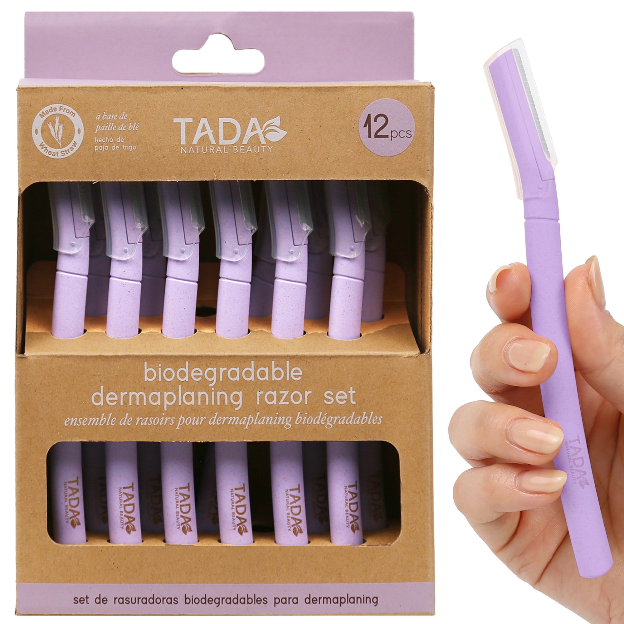 TADA Natural Beauty 12PK Manual Dermaplaning Razor with Precision Cover ...