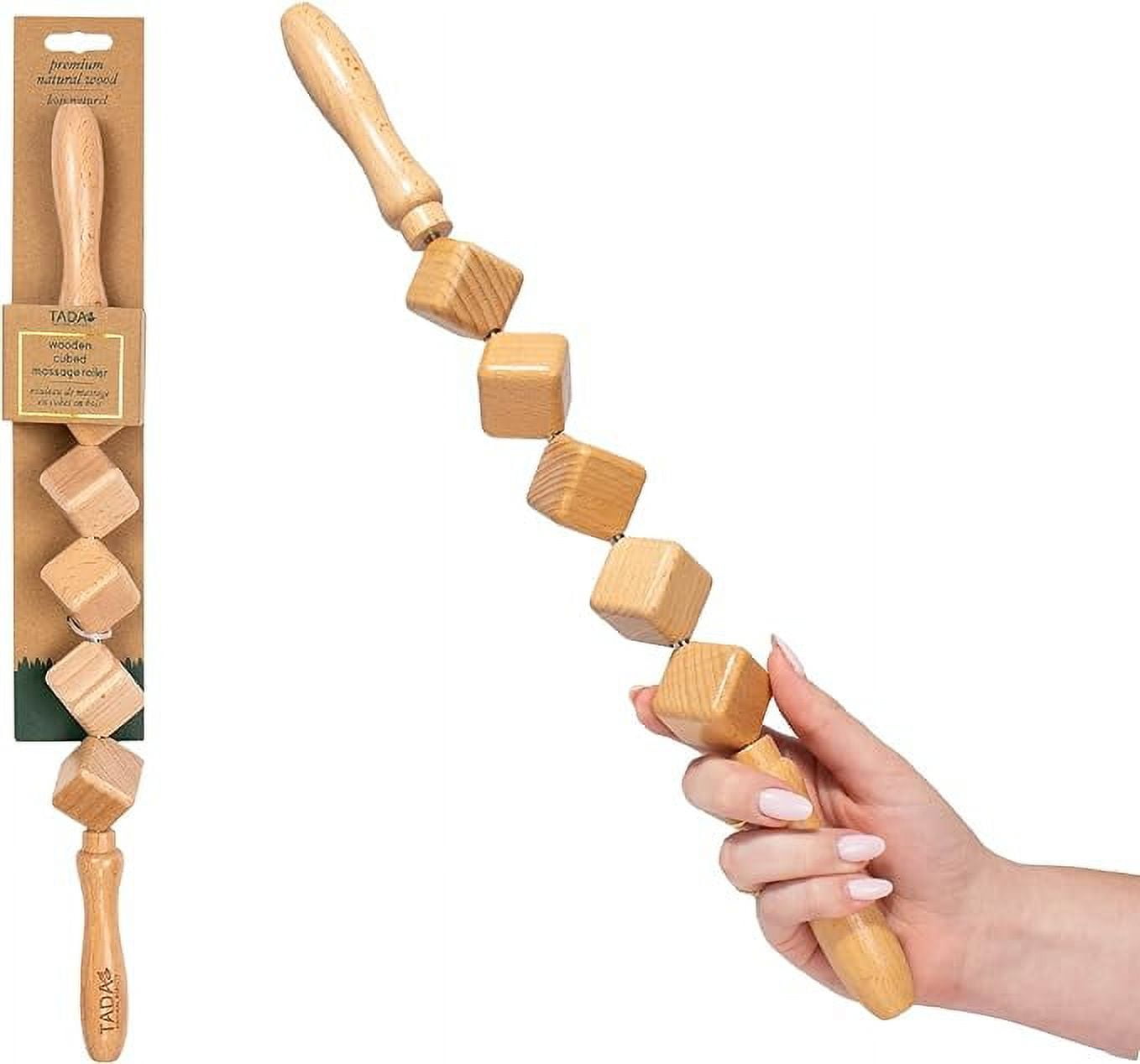 TADA Natural Beauty Wooden Body Massage Stick, Massage Roller - Blood ...