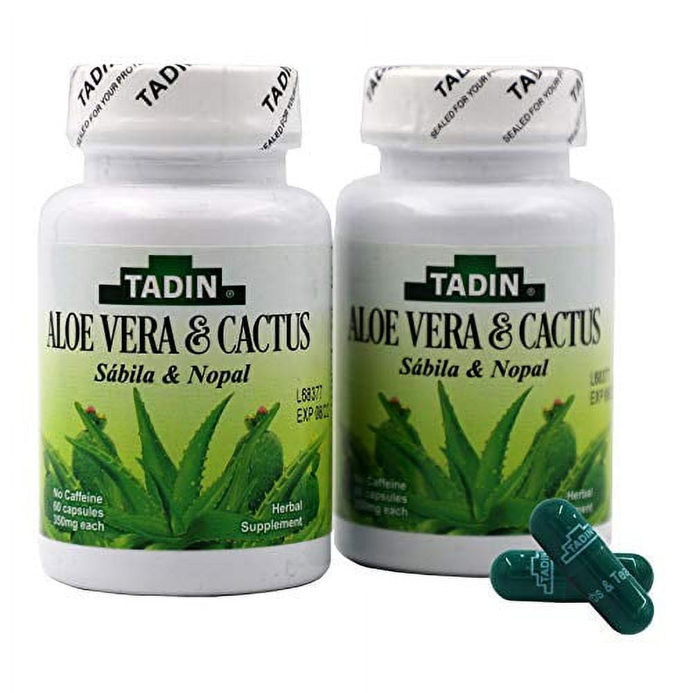 TADIN Aloe Vera and Cactus Capsules, Helps Relieve Constipation, Helps ...