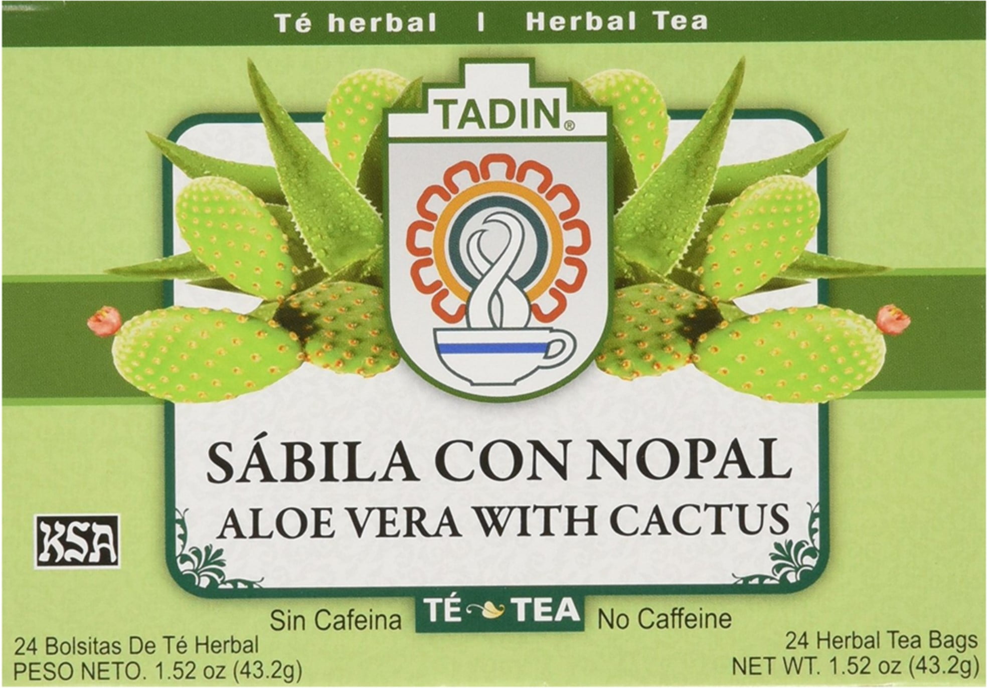 TADIN Herbal Tea Bags, Aloe Vera with Cactus 24 ea (Pack of 2 ...