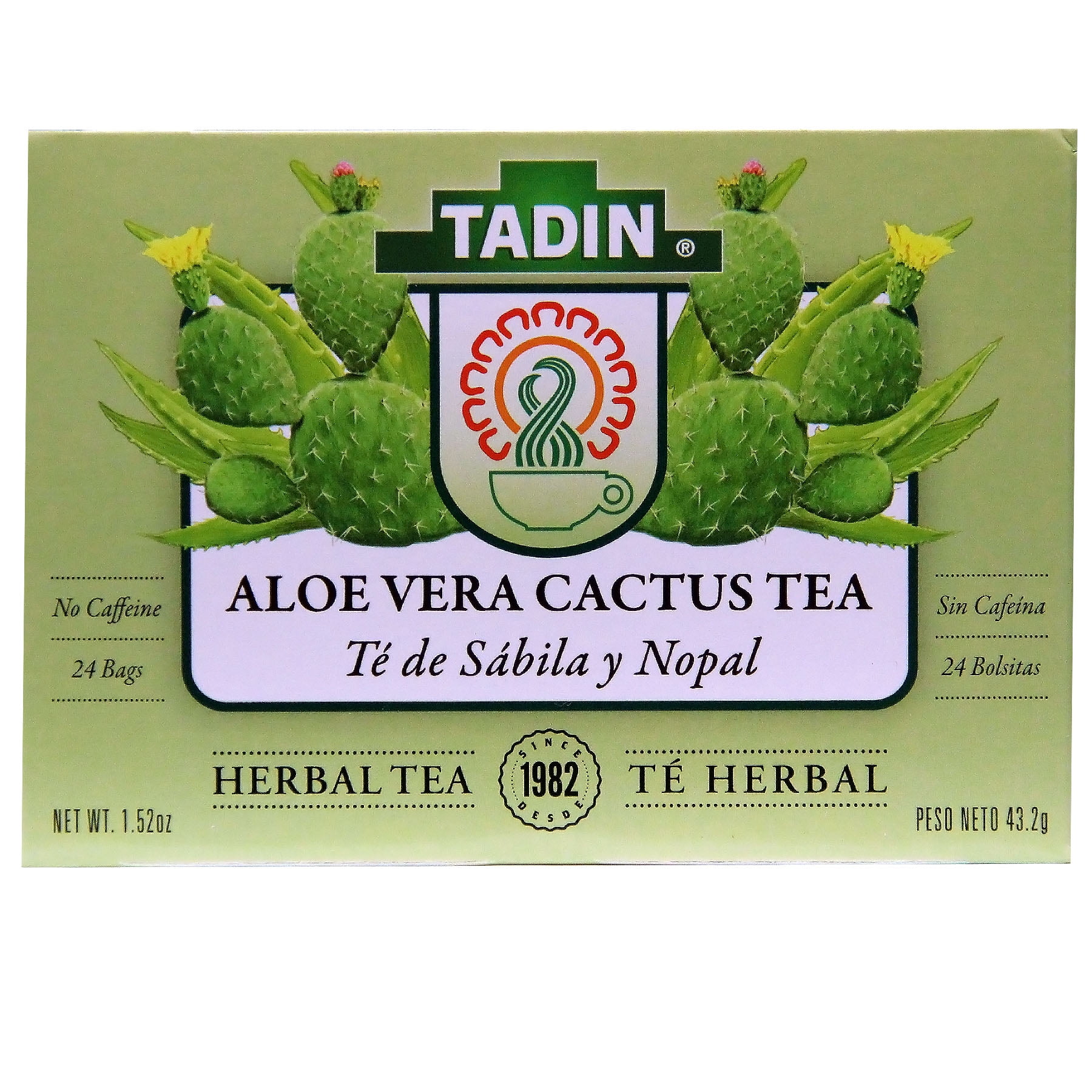 TADIN Aloe Vera with Cactus Herbal Tea Bags, Antioxidant, 24 ct ...