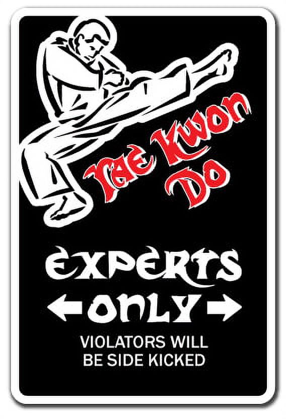 TAE KWON DO Aluminum Sign parking martial arts black belt instructor ...