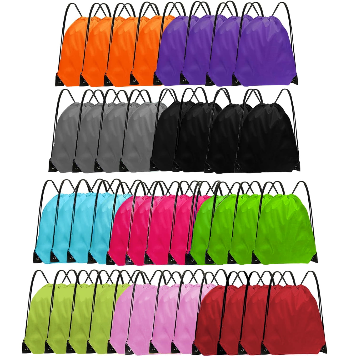 TAETOE 20 Pack Drawstring Backpacks Bulk - Waterproof Nylon Cinch Bags ...