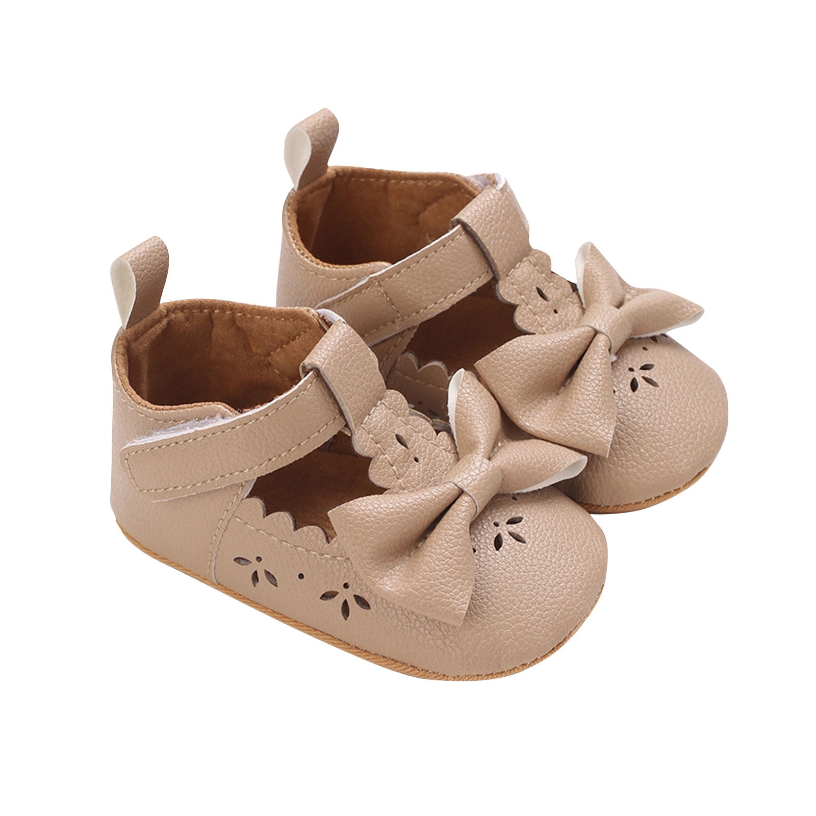 Xfvqtps Baby Girls Walking Shoes Mary Jane Lace Bowknot Hollowing Out ...