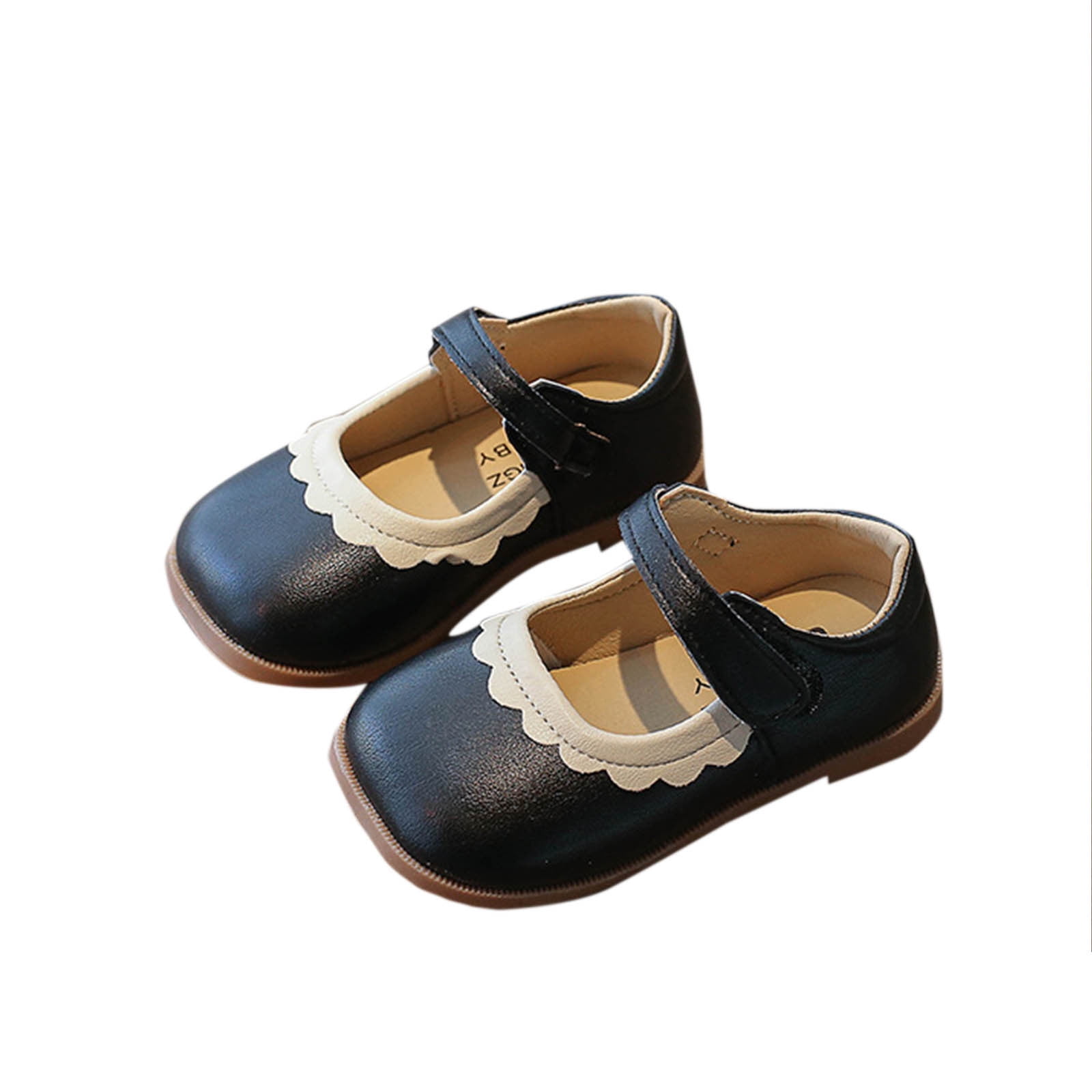 Xfvqtps Girls Small Leather Shoes Lace Elegant Soft Sole Spring PU ...