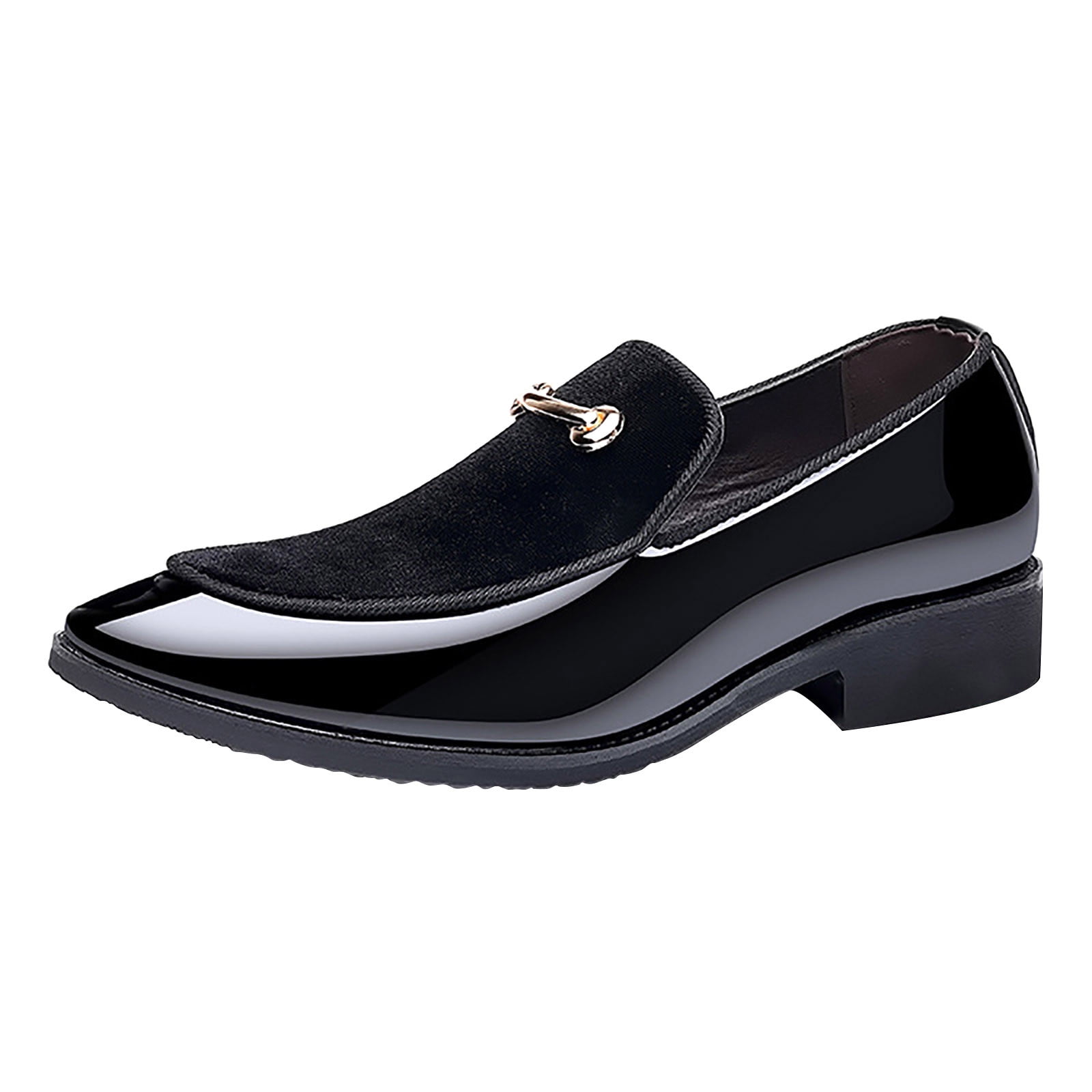 Xfvqtps Mens Loafers Simplicity Velvet Metal Decoration Slip on ...