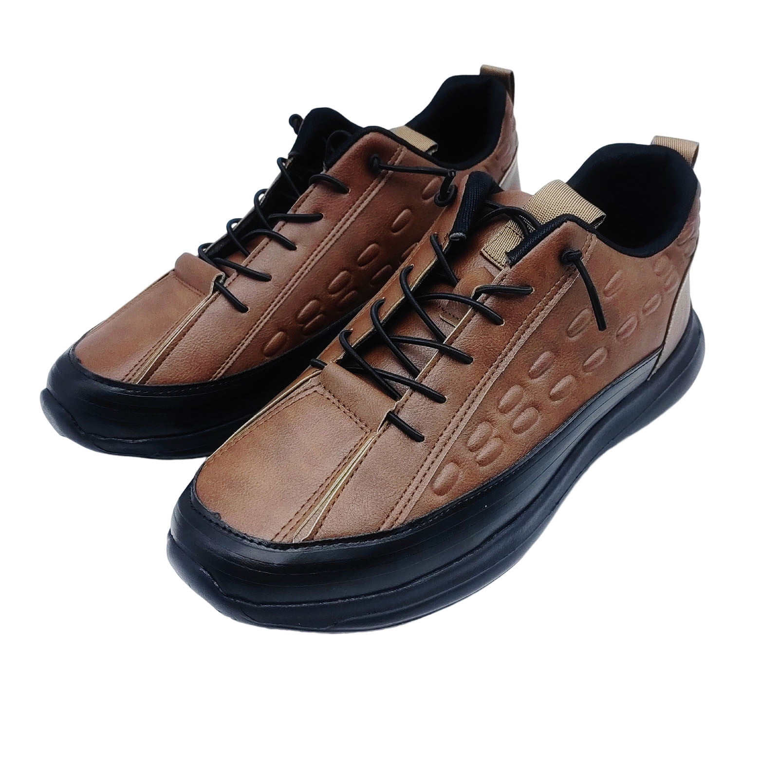 Xfvqtps Mens Sneakers Lace Up Chunky Heel Lightweight Breathable Height ...