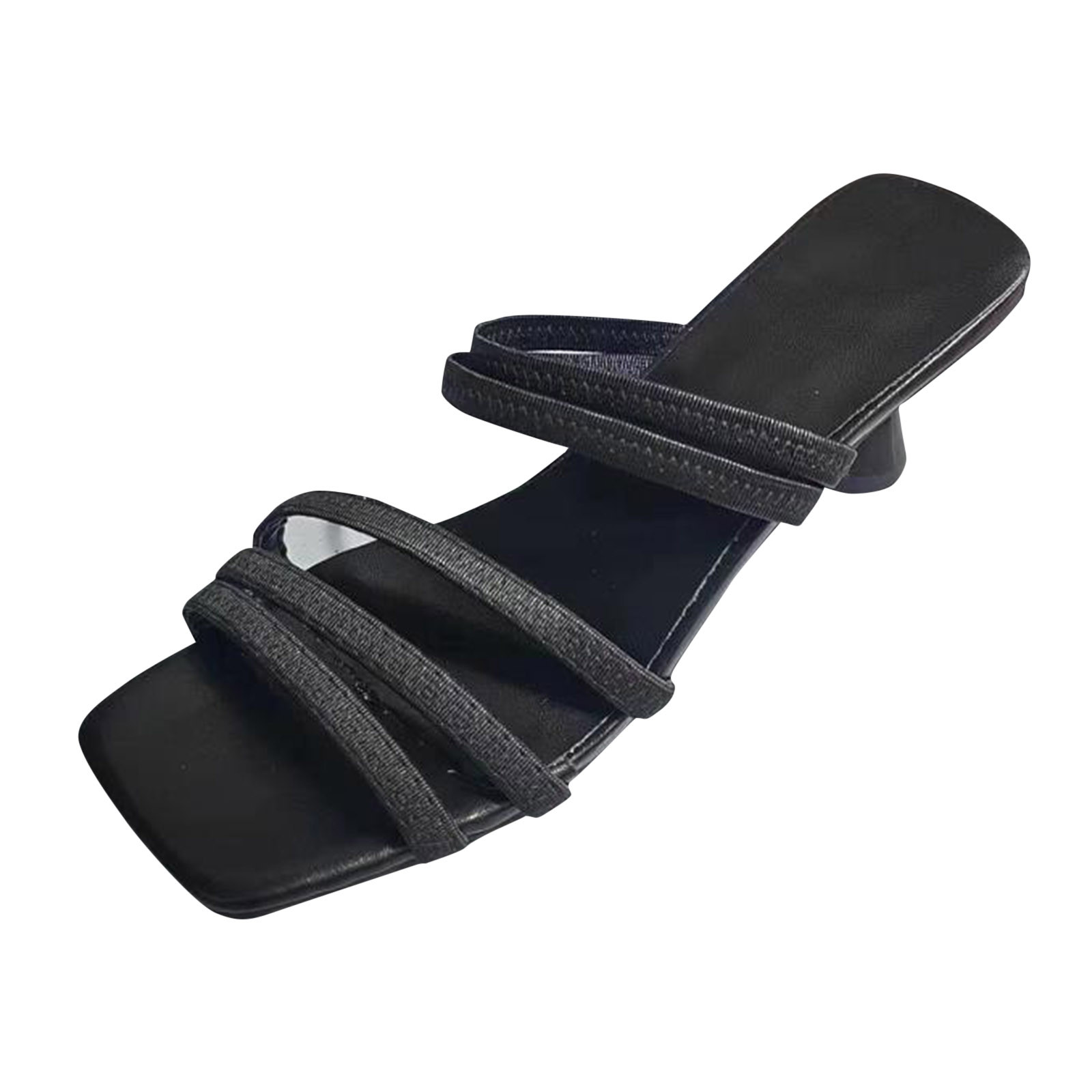 Xfvqtps Women High Heeled Shoes Square Toe Bow Rhinestone Transparent ...