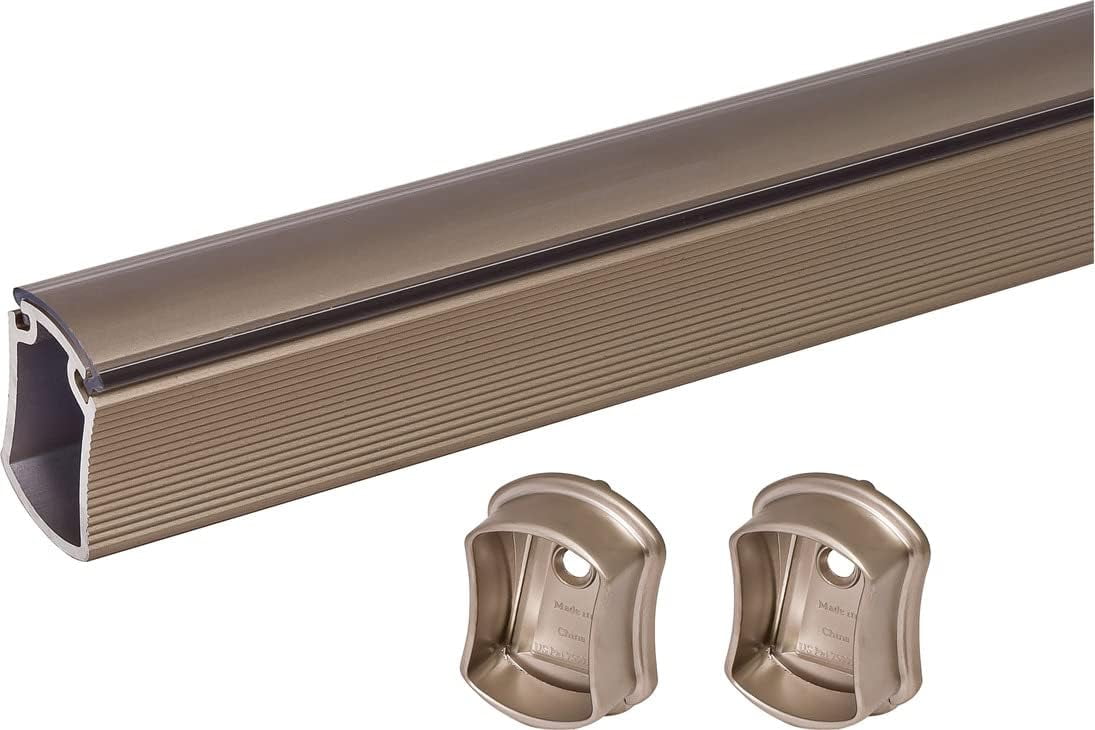 TAG Hardware Wardrobe Closet Rod Concave Shape with End Supports and ...