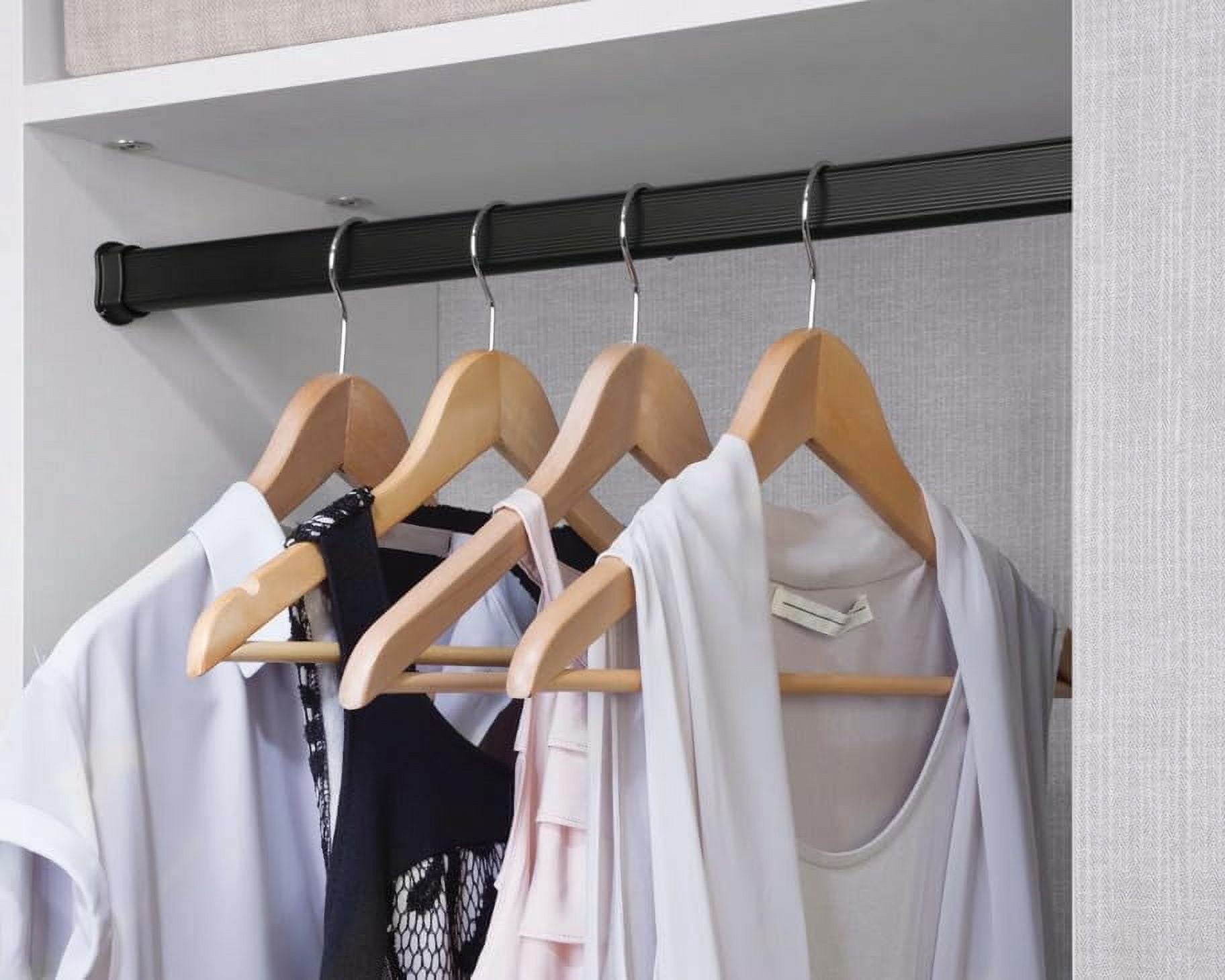 TAG Hardware Wardrobe Closet Rod Concave Shape with End Supports and ...