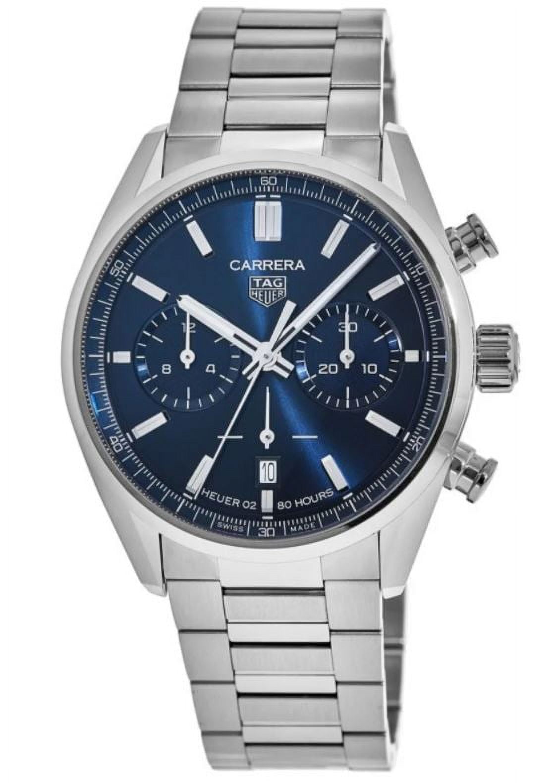 TAG Heuer Carrera Automatic Chronograph Stainless Steel Blue Dial Date Mens Watch CBN2011.BA0642 ...