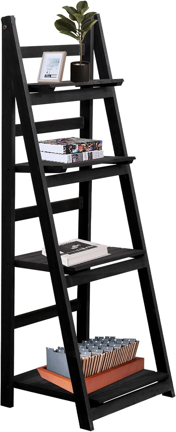 NO MORE TAG Ladder Shelf, 4-Tier Ladder Shelf, Wood Shelf, Decorative ...