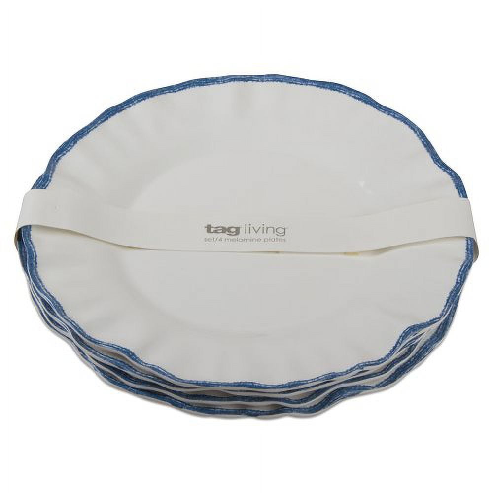 TAG Ruffle Rim 4 Piece Melamine Dinner Plate Set - Walmart.com