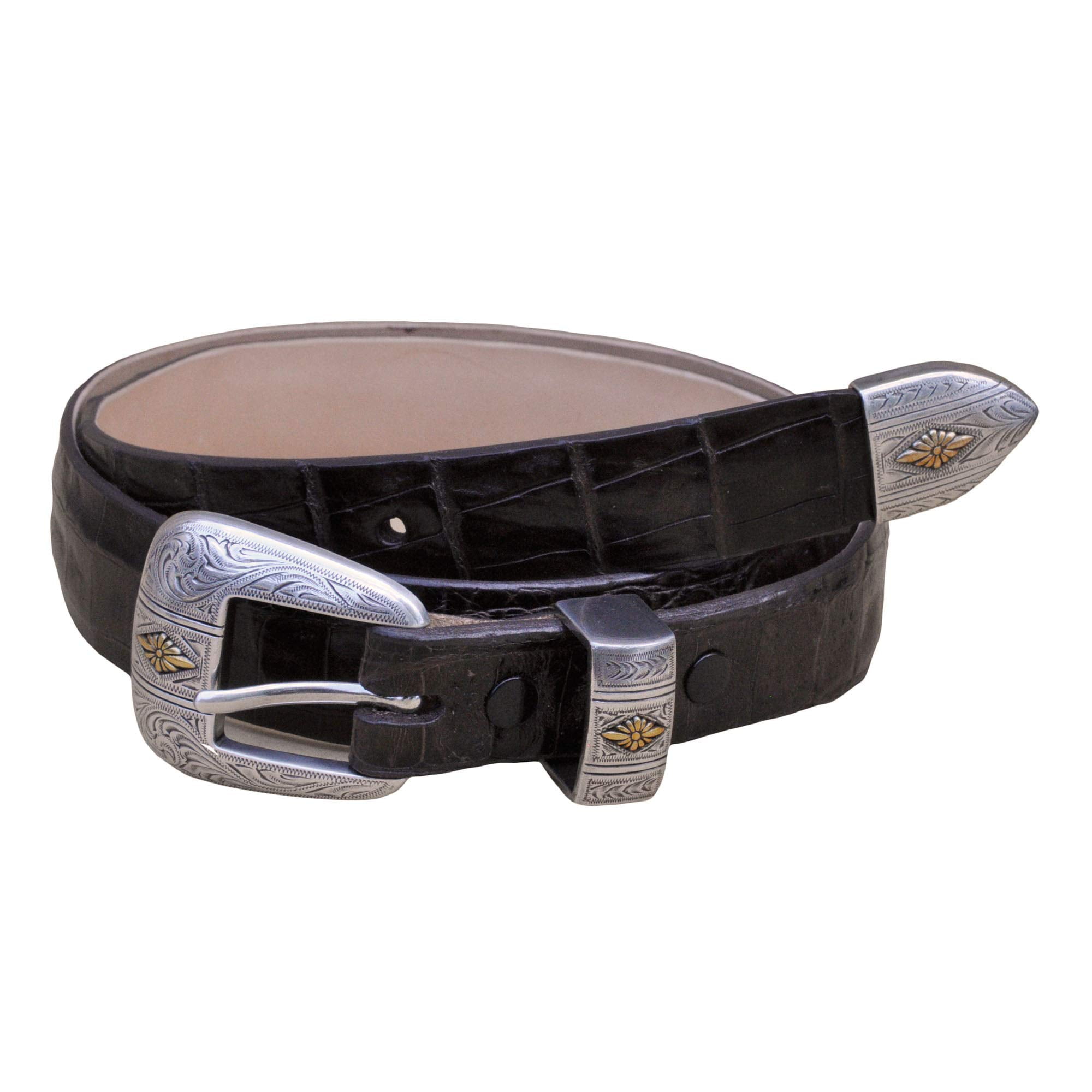 TAG Safari Ranger Belt - Caiman Crocodile Skin (Black, 38) - Walmart.com