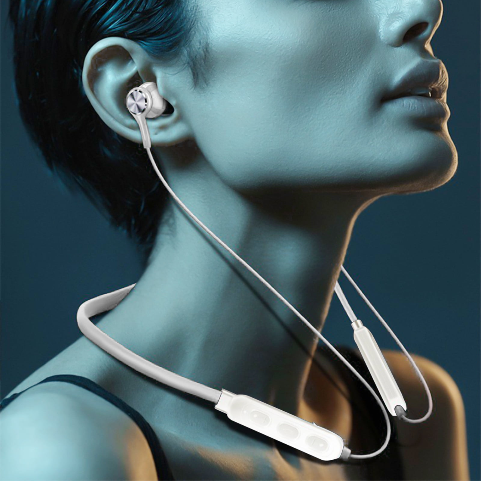 PRETXORVE Neckband Bluetooth Headphones,HD Stereo Wireless Sports ...