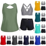 TAGOLD Womens Summer Bikinis Stripe Padded Loose Drawstring Tankini 3 ...