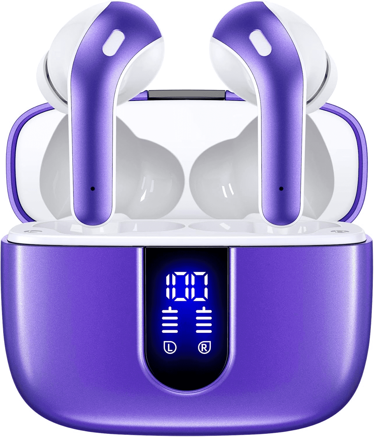 TAGRY Bluetooth Headphones True Wireless Earbuds 60H Playback LED Power ...