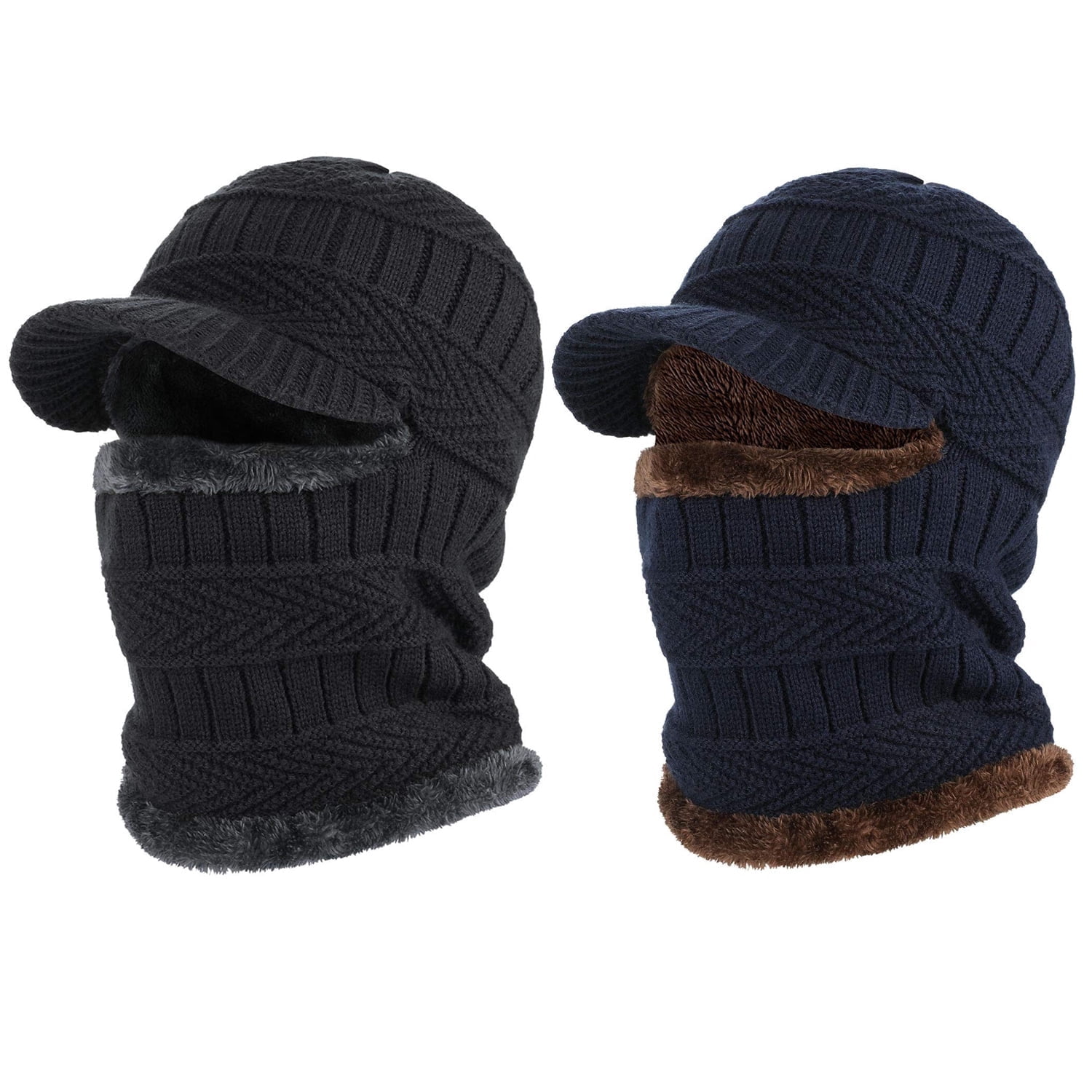 TAGVO 2 Pack Winter Knitted Balaclava Beanie Hat Warm Cycling Ski Mask ...