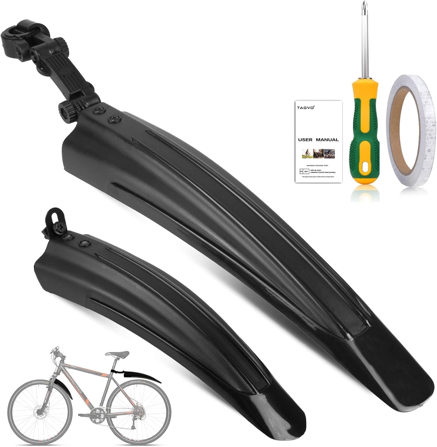 TAGVO Bicycle Mudguard Fit for 20/22/24/26 Inch, Universal Full ...
