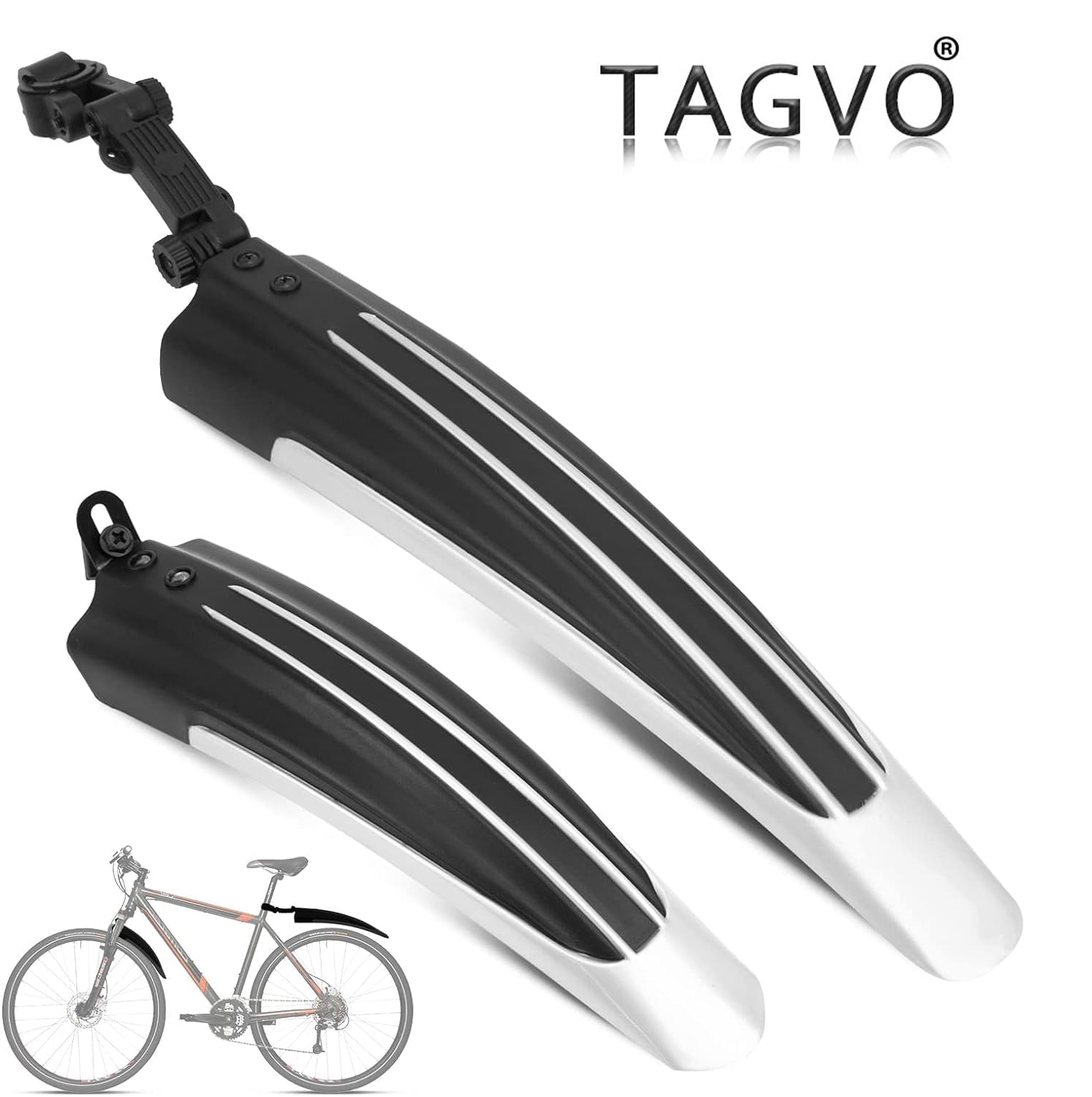 TAGVO Bike Mudguard Set for 20/22/24/26 inch, Universal Full Cover ...