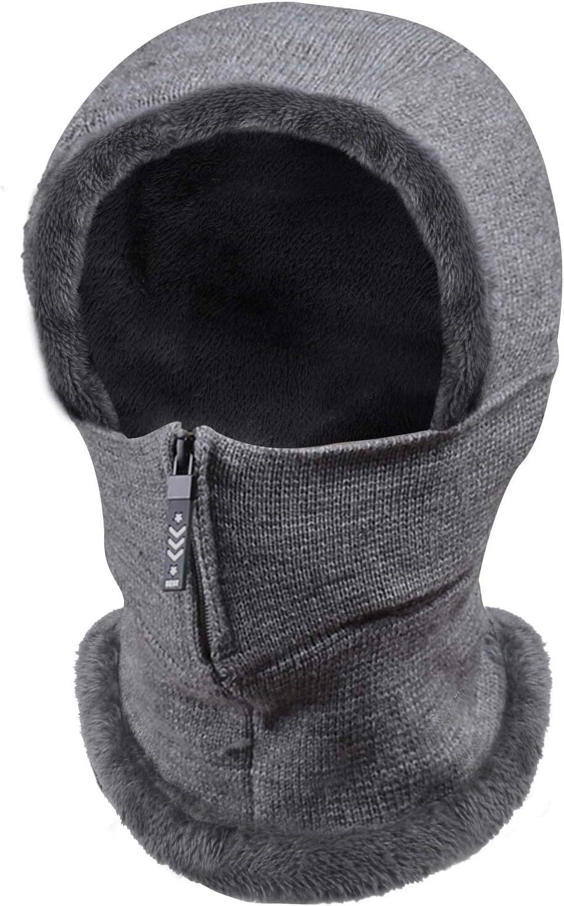 TAGVO Thermal Ski Mask, Knitted Balaclava, Neck Gaiter, Fleece Hood ...