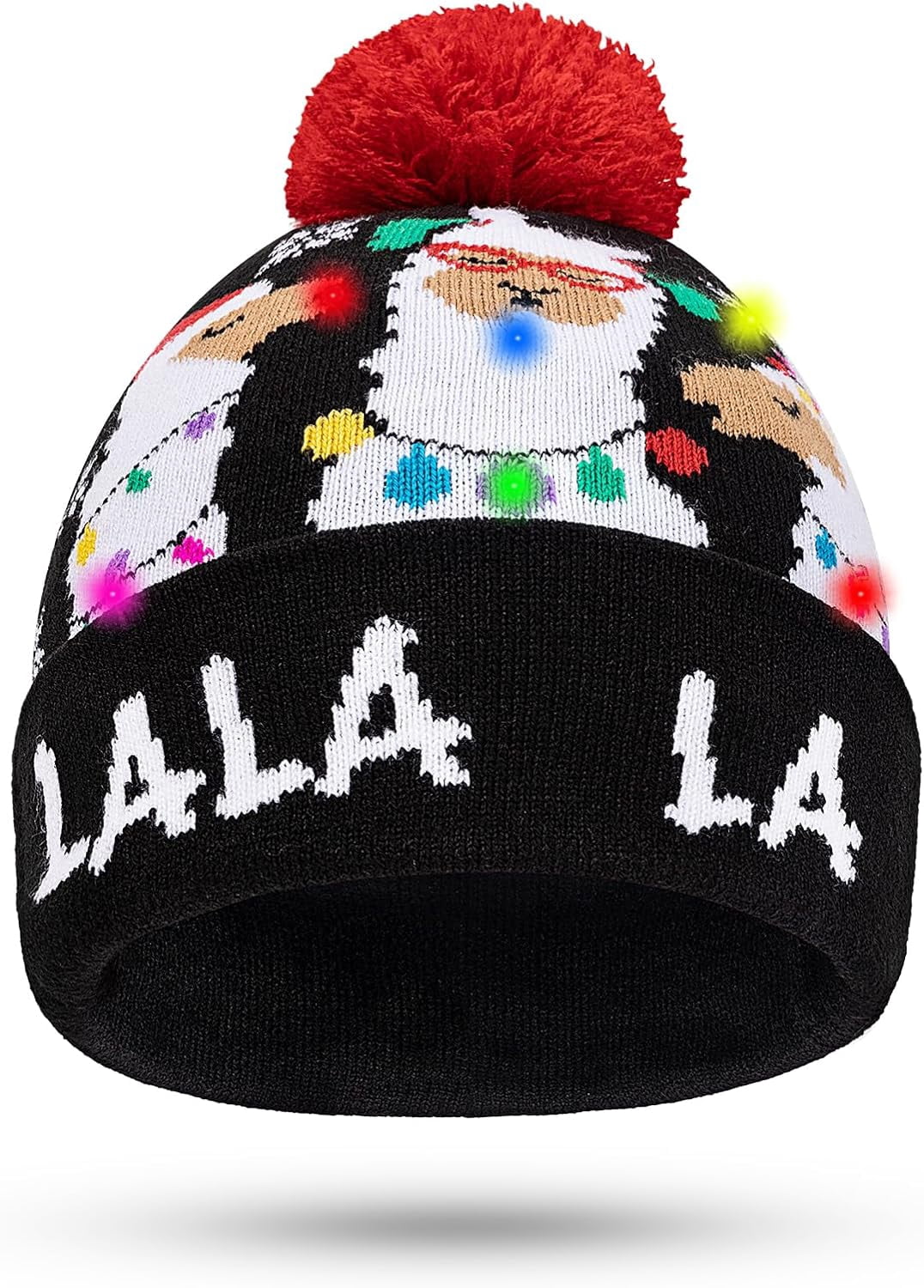 TAGVO Light Up Christmas Hat, LED Beanies Knitted Skullies, Colorful ...