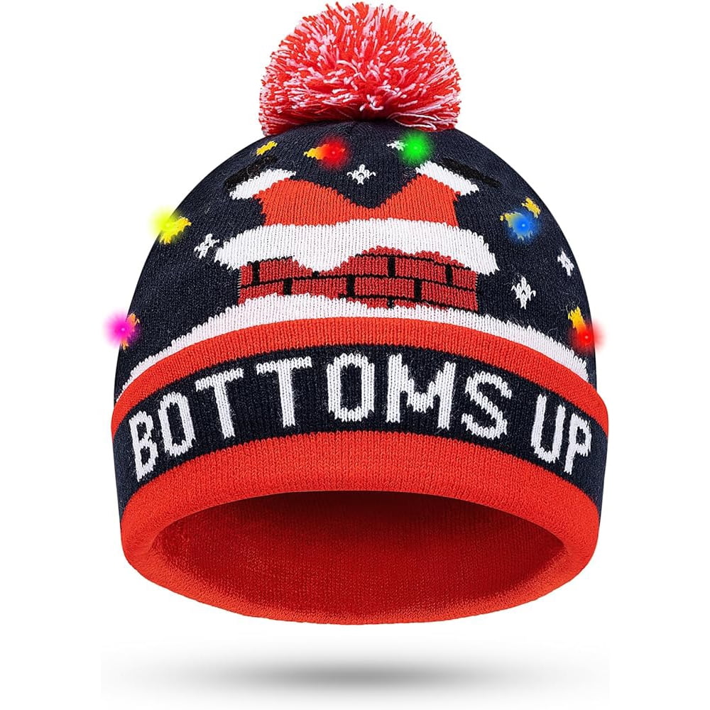 TAGVO Light Up Christmas Hat, LED Beanies Knitted Skullies, Colorful ...