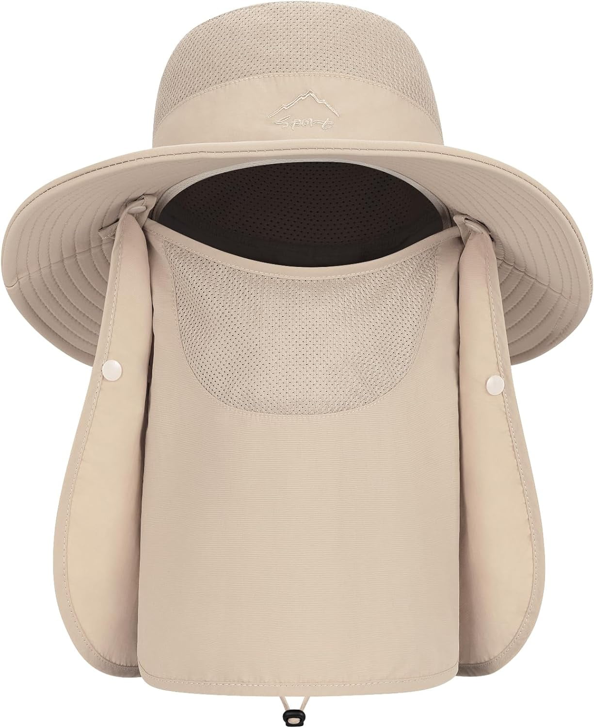 TAGVO Wide Brim Sun Hat with Detachable Neck Face Flap, Outdoor UPF 50 ...