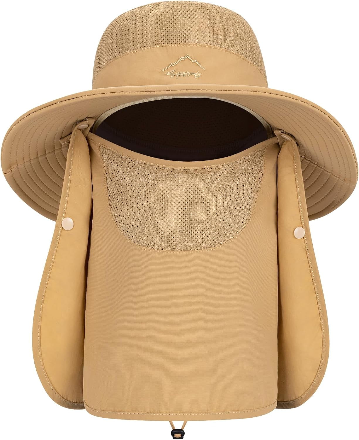 TAGVO Wide Brim Sun Hat with Detachable Neck Face Flap, Outdoor UPF 50 ...