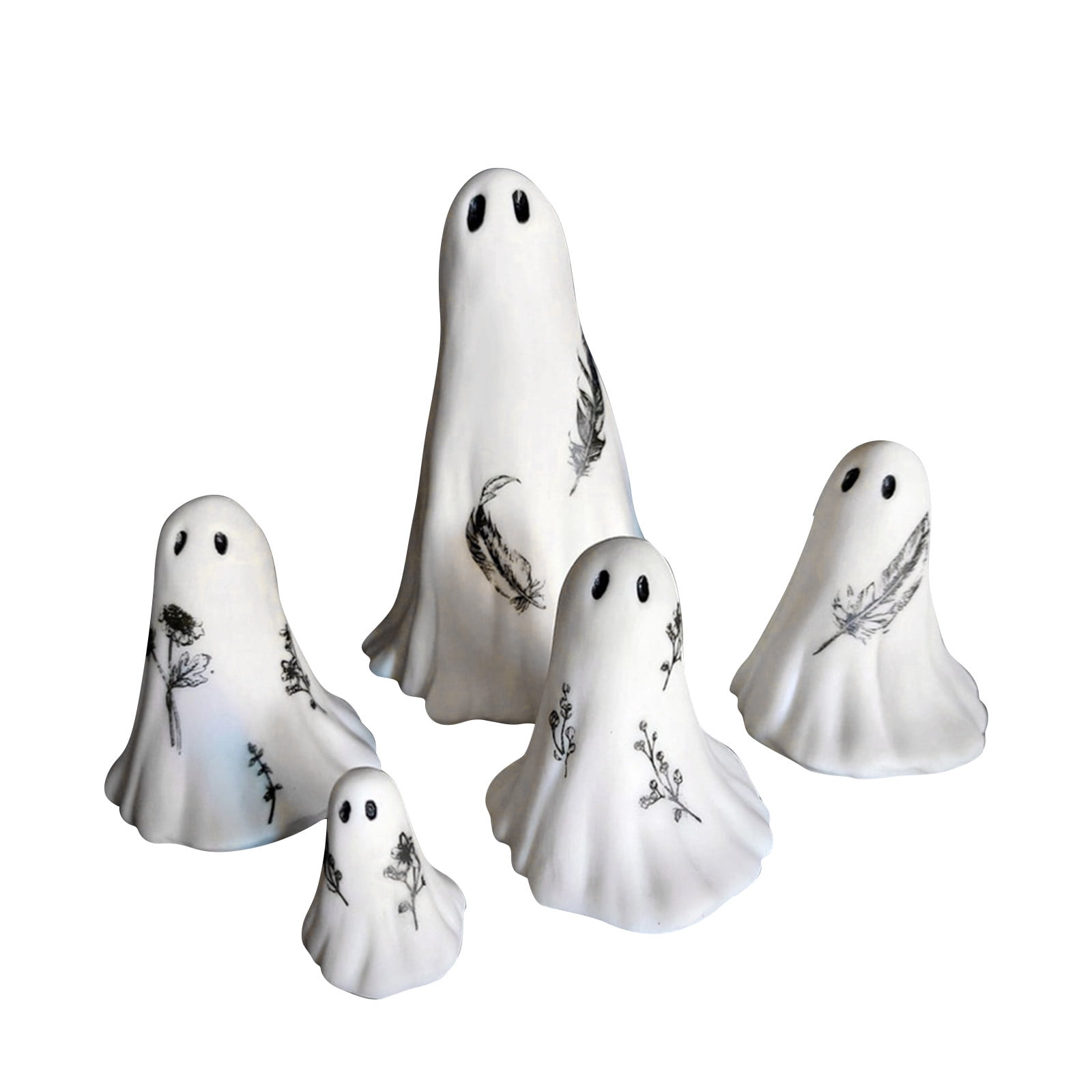 TAIAOJING 3/5/7pcs Mini Ghost Statue Sculptures White Ornament Scene ...
