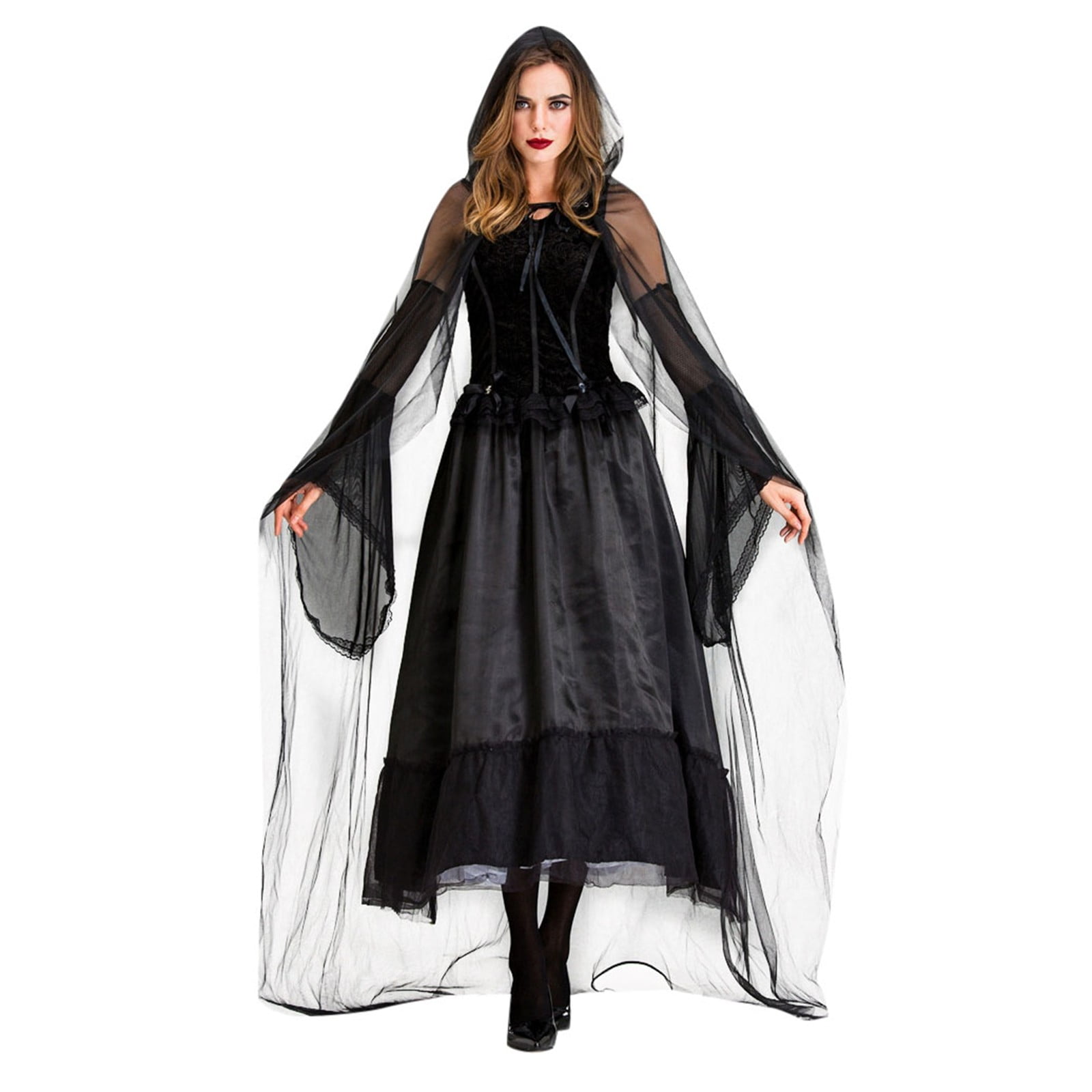 TAIAOJING Adult Hallowmas Witch Cape Dark Bride Costumes For ...