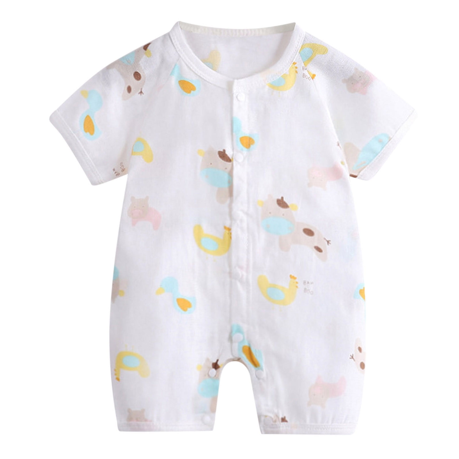 TAIAOJING Baby Boys Girls Romper Cartoon Summer Outfit Girls Boys ...