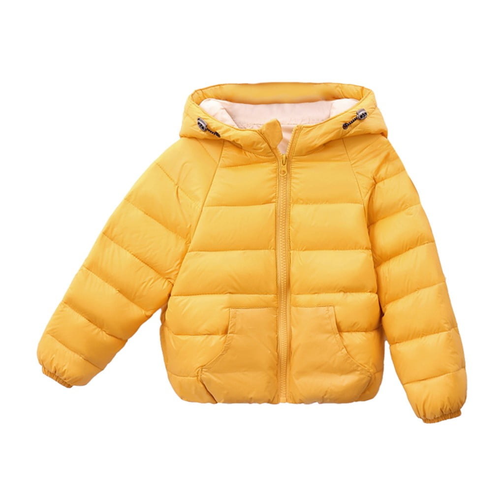TAIAOJING Baby Girls' Hooded Jacket Winter Child Kids Solid Color Zipper Keep Warm Clothes ...