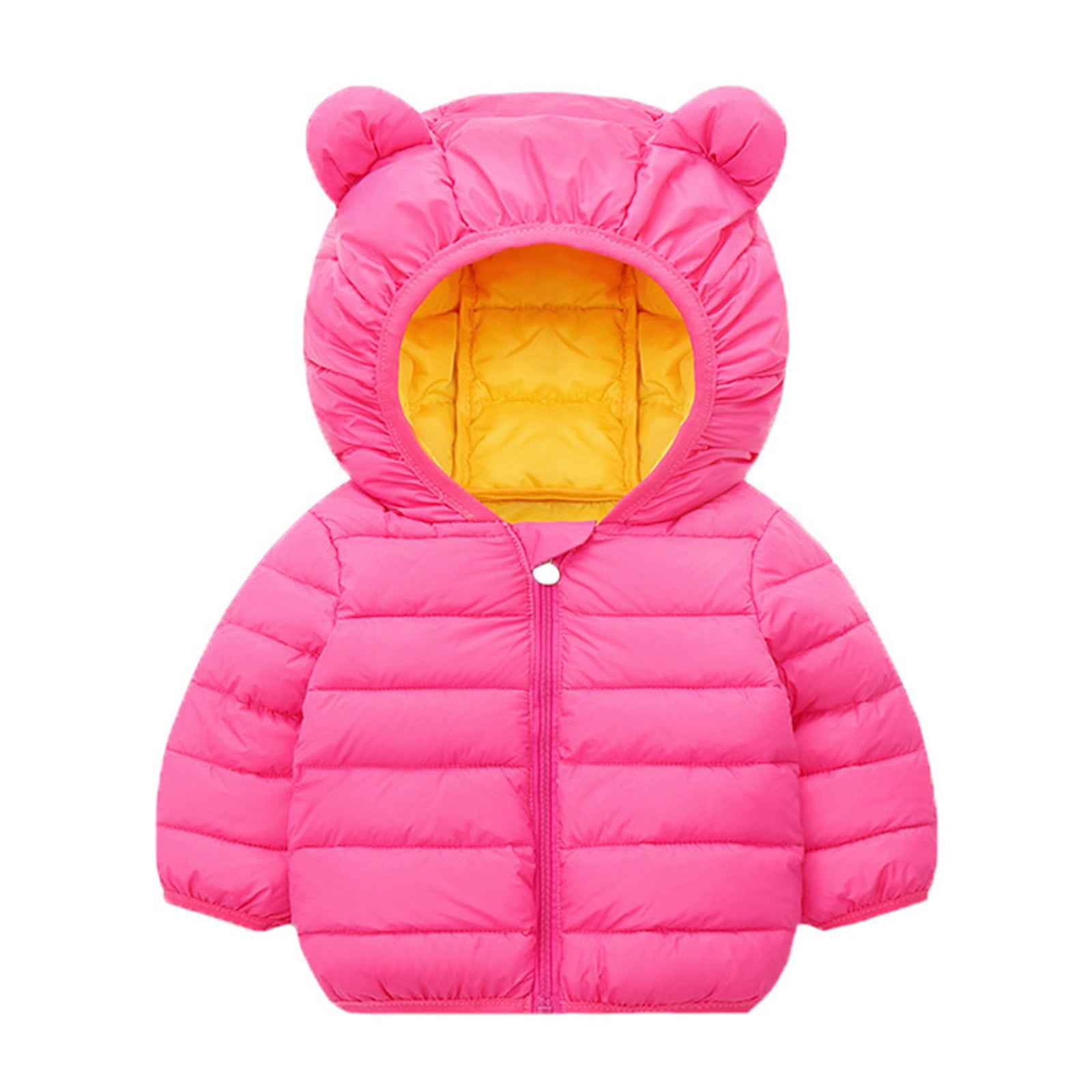 TAIAOJING Baby Girls Jacket Toddler Kids Boys Winter Warm Solid Coats Outerwear Bear Ears Hooded ...