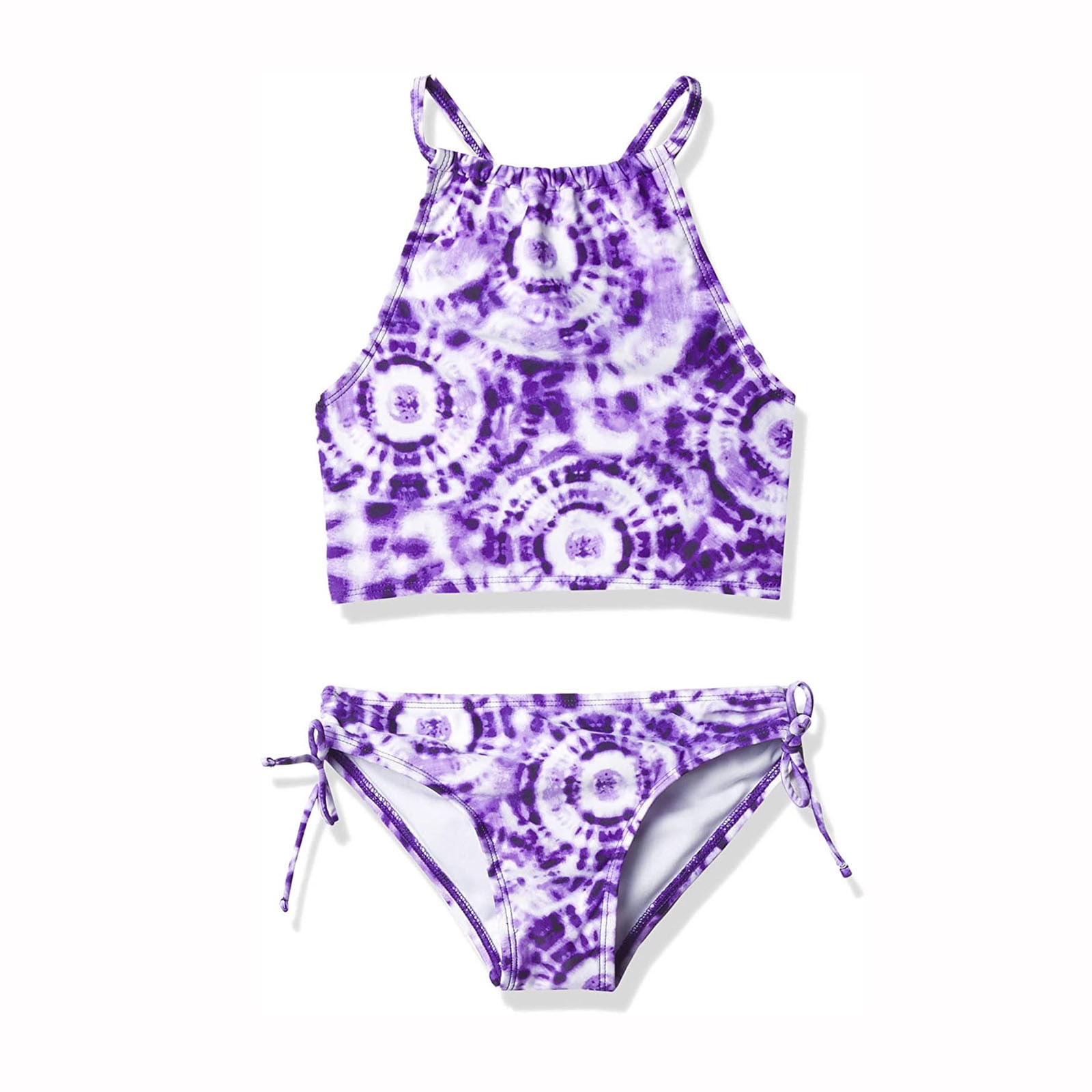 TAIAOJING Beach Sport Tankini Girls' Halter Daisy Swimsuit 2-Piece ...