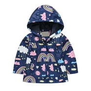 Juebong Toddler Kids Baby Girls Fashion Cute Cartoon Butterfly Pattern Windproof Rain Jacket ...